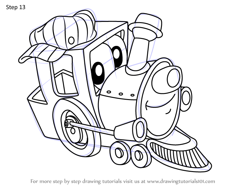 How to Draw Tobias T. Train from Putt-Putt (Putt-Putt) Step by Step ...