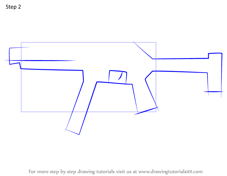 How to Draw 9x19VSN SMG from Rainbow Six Siege (Rainbow Six Siege) Step ...