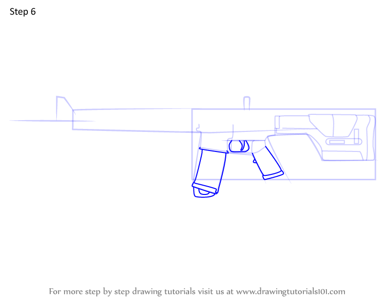 How to Draw C7E AR from Rainbow Six Siege (Rainbow Six Siege) Step by ...