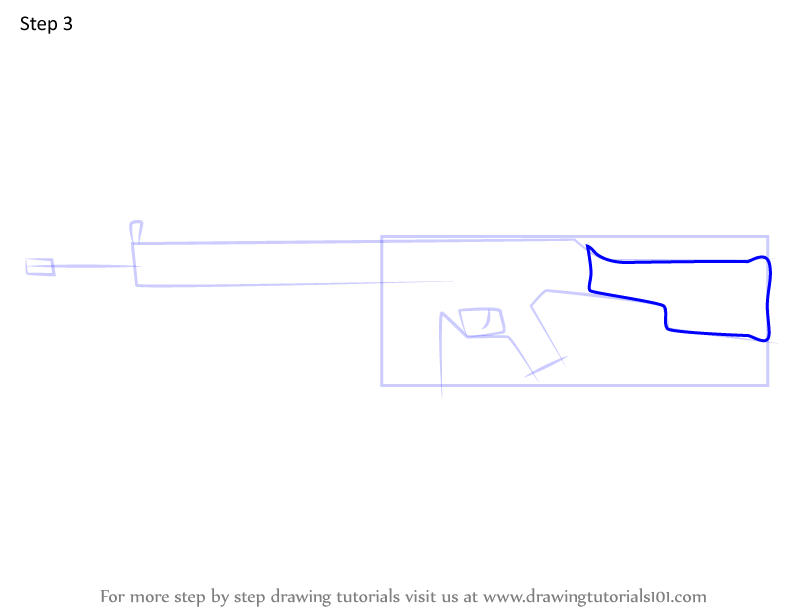 How to Draw G8A1 LMG from Rainbow Six Siege (Rainbow Six Siege) Step by ...