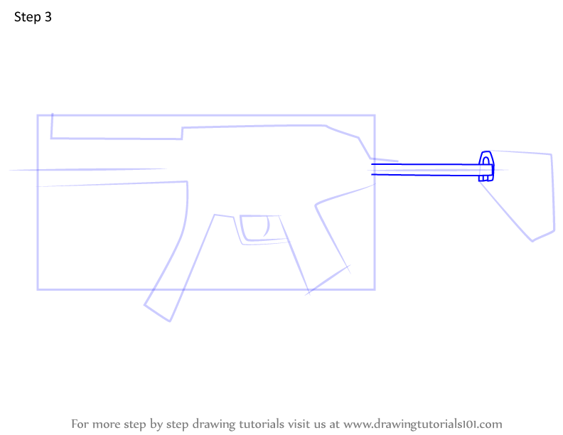 How to Draw MP5 SMG from Rainbow Six Siege (Rainbow Six Siege) Step by ...