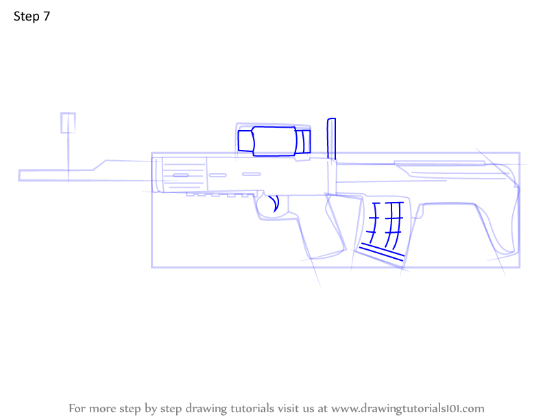 How to Draw OTs-03 MR from Rainbow Six Siege (Rainbow Six Siege) Step ...