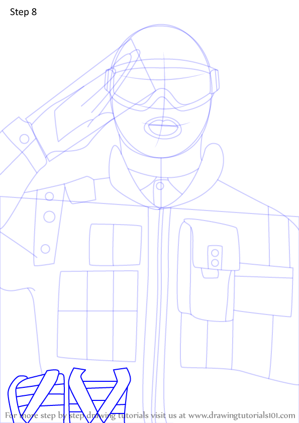 How to Draw Recruit from Rainbow Six Siege (Rainbow Six Siege) Step by ...