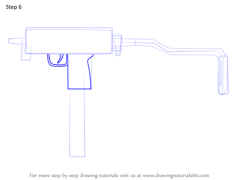 How to Draw SMG-11 SMG from Rainbow Six Siege (Rainbow Six Siege) Step by Step ...