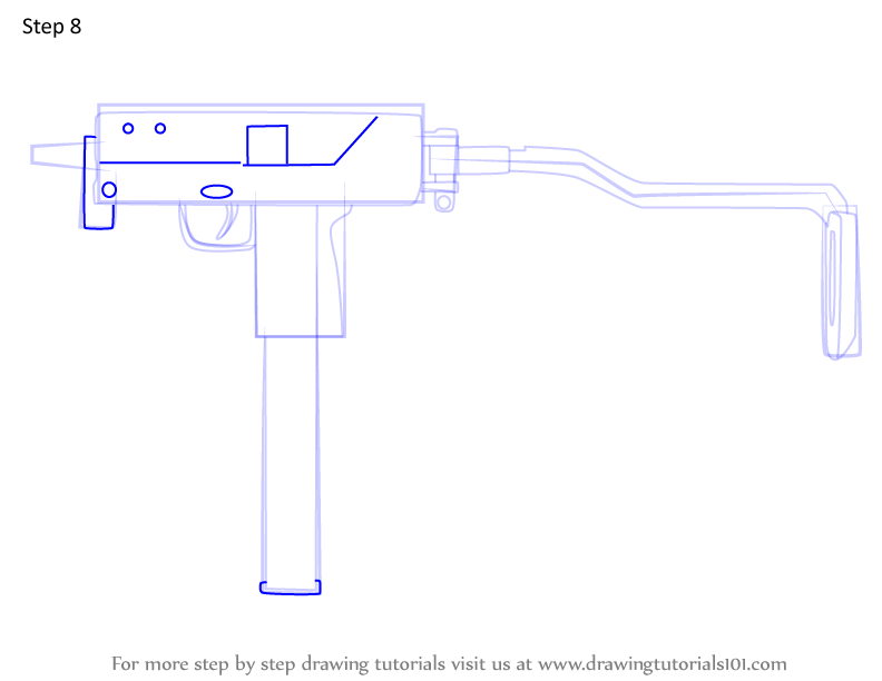 How to Draw SMG-11 SMG from Rainbow Six Siege (Rainbow Six Siege) Step ...