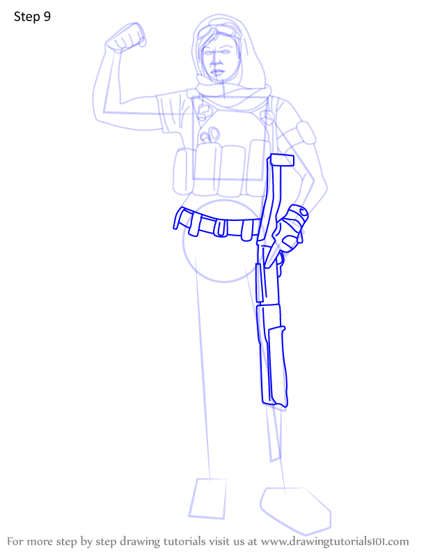 How to Draw Valkyrie from Rainbow Six Siege (Rainbow Six Siege) Step by ...