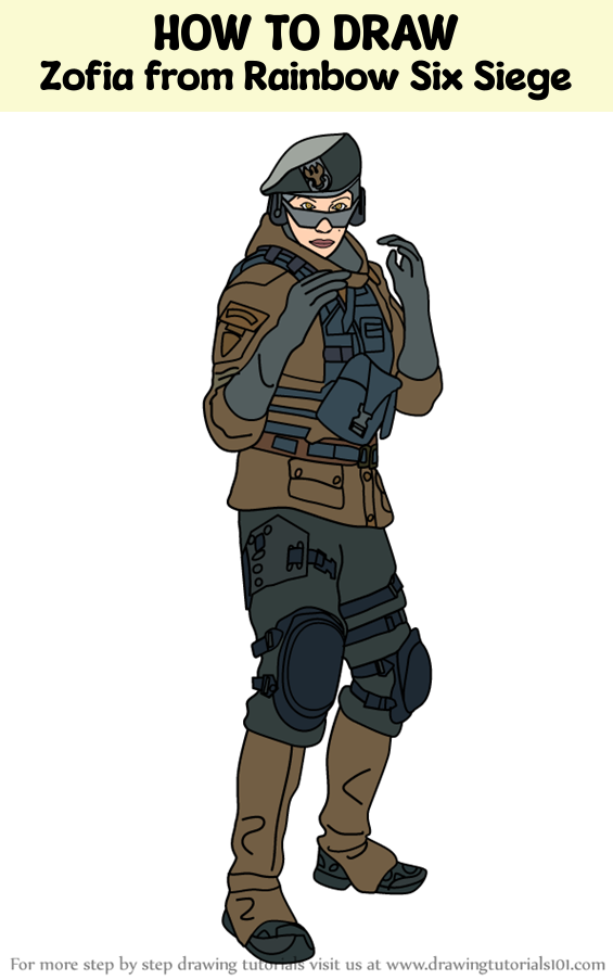 How to Draw Zofia from Rainbow Six Siege (Rainbow Six Siege) Step by ...