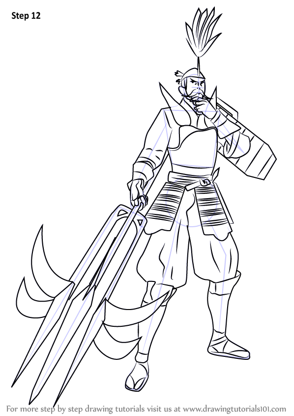 How to Draw Hojo Ujimasa from Sengoku BASARA (Sengoku BASARA) Step by ...