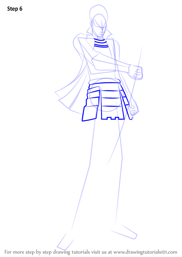 How to Draw Ishida Mitsunari from Sengoku BASARA (Sengoku BASARA) Step ...