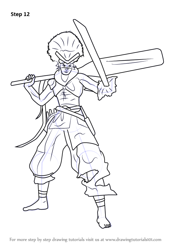 How to Draw Miyamoto Musashi from Sengoku BASARA (Sengoku BASARA) Step ...