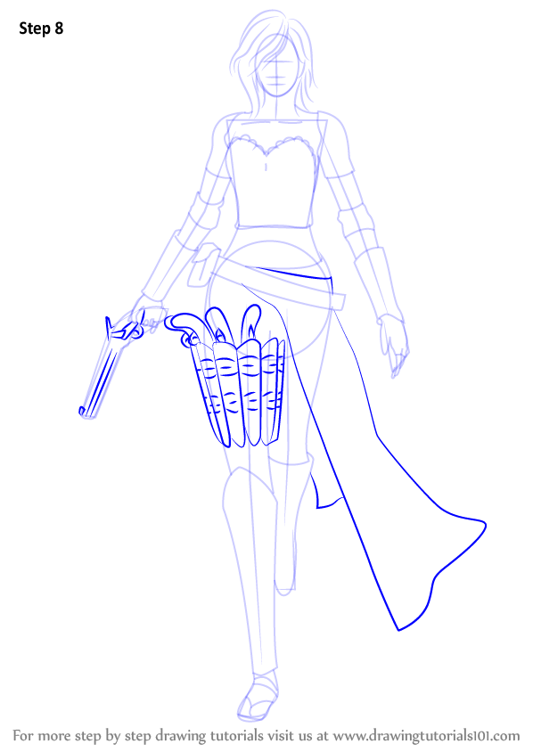 How to Draw Saika Magoichi from Sengoku BASARA (Sengoku BASARA) Step by ...