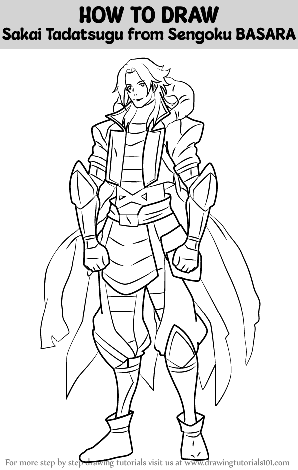 How to Draw Sakai Tadatsugu from Sengoku BASARA (Sengoku BASARA) Step ...