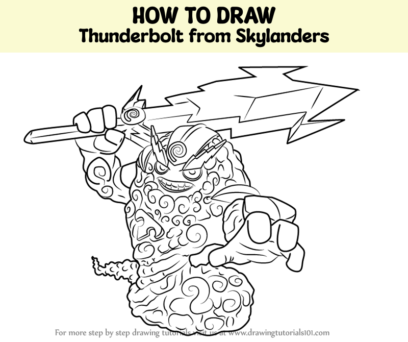 How to Draw Thunderbolt from Skylanders (Skylanders) Step by Step ...
