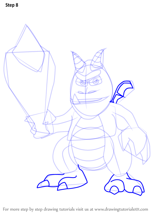 How to Draw Crush from Spyro (Spyro) Step by Step | DrawingTutorials101.com