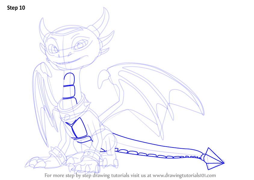 How to Draw Cynder from Spyro (Spyro) Step by Step | DrawingTutorials101.com