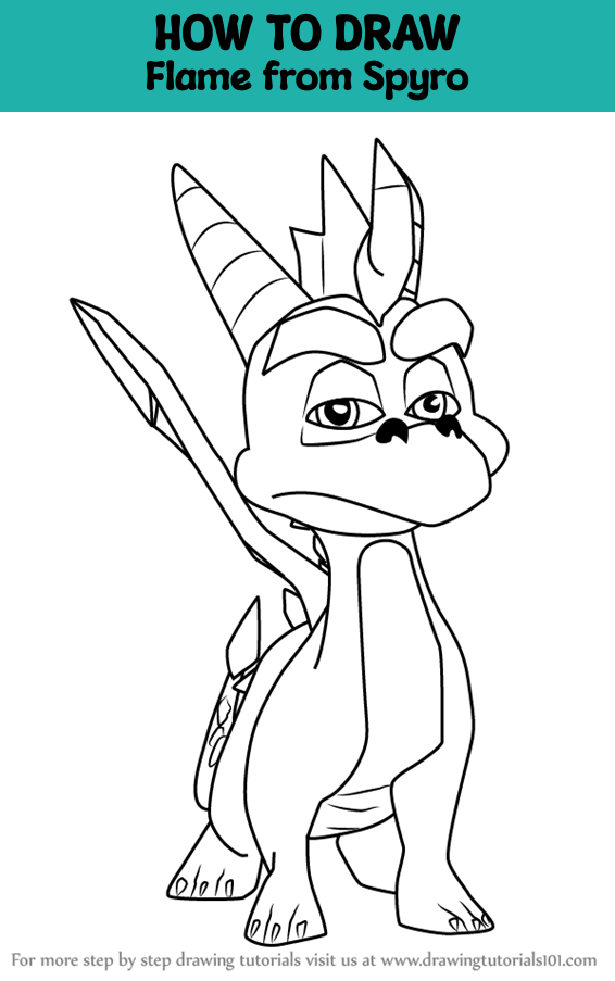 How to Draw Flame from Spyro (Spyro) Step by Step | DrawingTutorials101.com