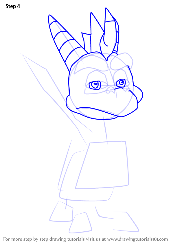 How to Draw Flame from Spyro (Spyro) Step by Step | DrawingTutorials101.com