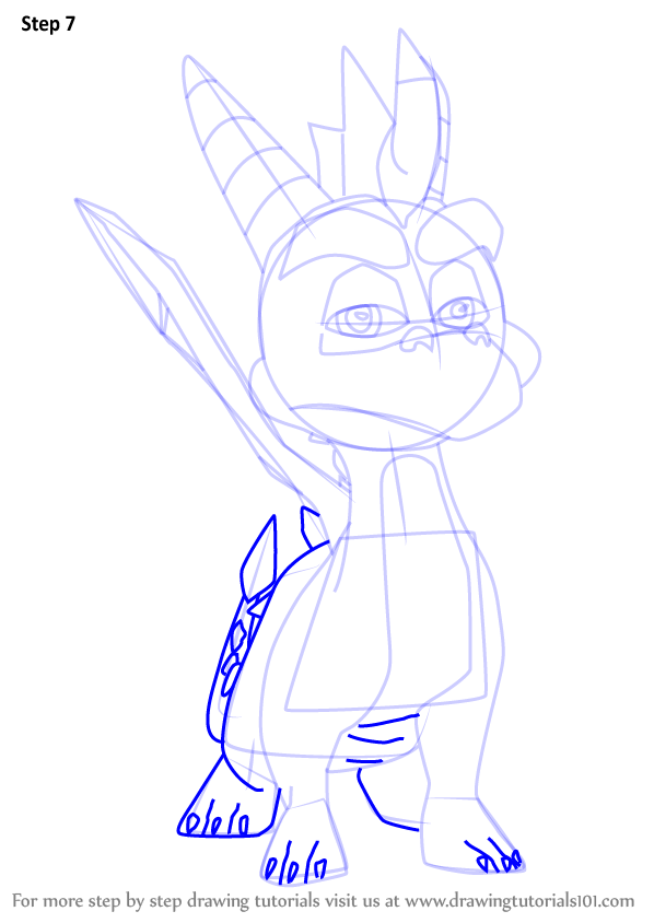 How to Draw Flame from Spyro (Spyro) Step by Step | DrawingTutorials101.com