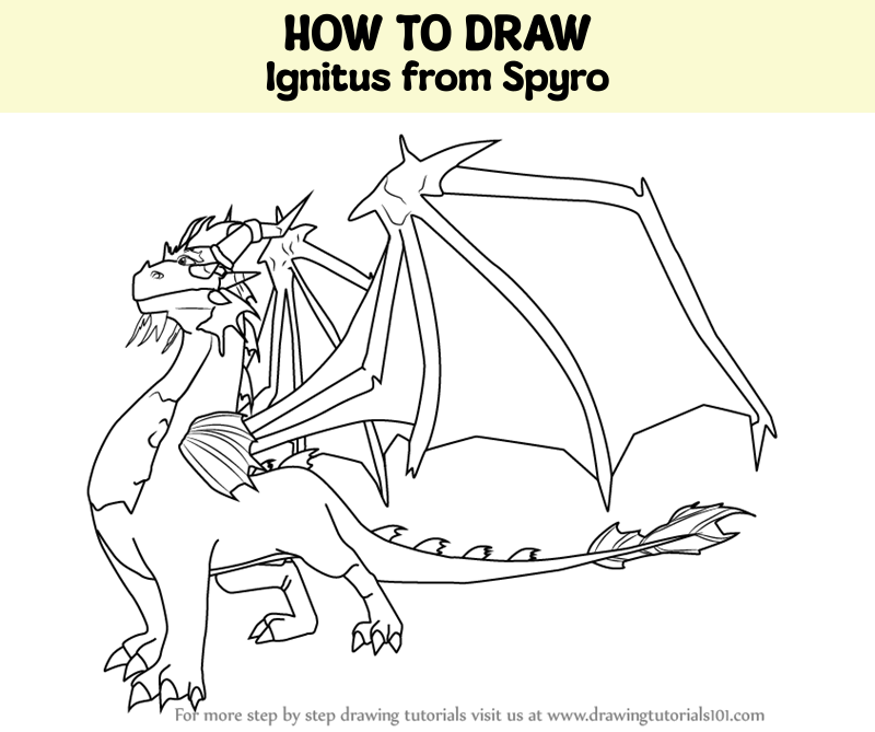 How to Draw Ignitus from Spyro (Spyro) Step by Step | DrawingTutorials101.com
