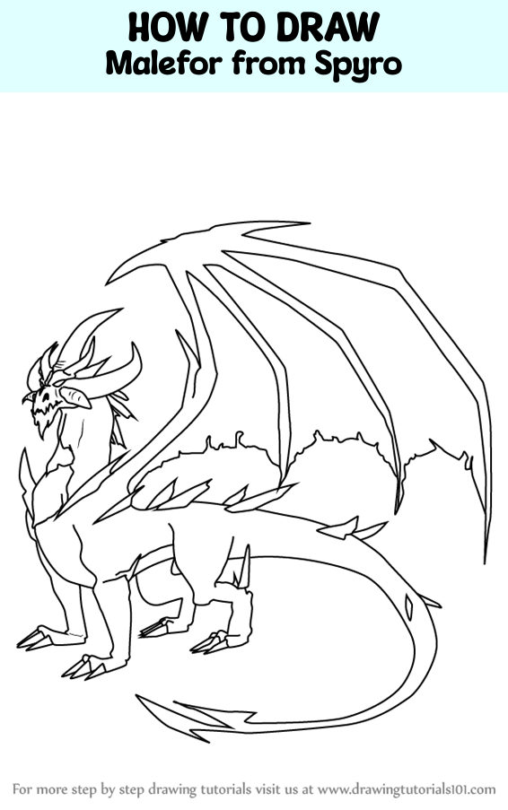 How to Draw Malefor from Spyro (Spyro) Step by Step | DrawingTutorials101.com