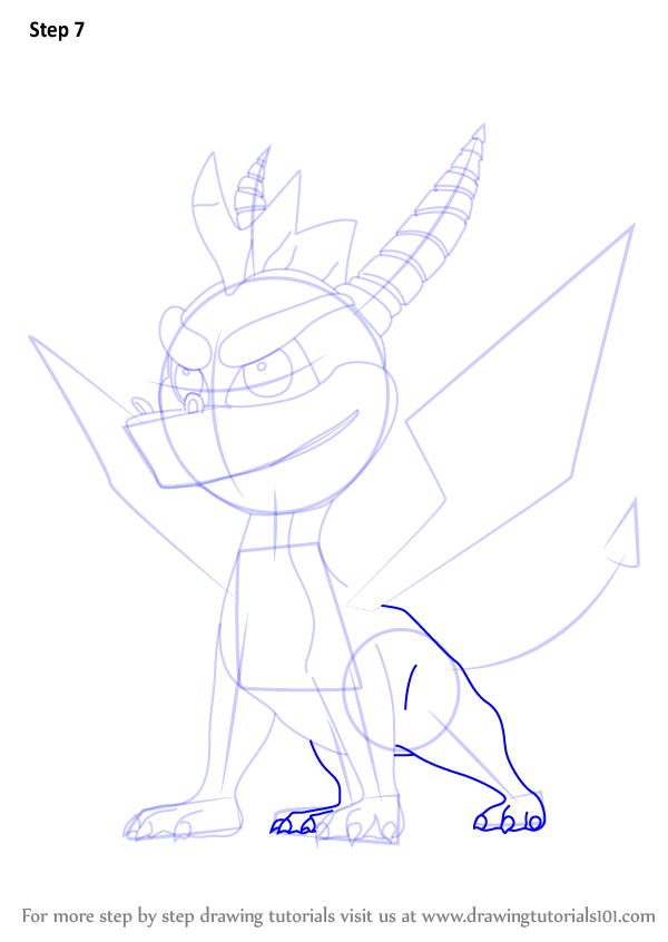 How to Draw Spyro the Dragon from Spyro (Spyro) Step by Step | DrawingTutorials101.com