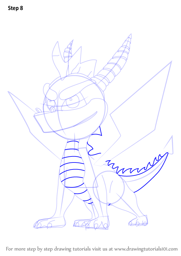 How to Draw Spyro the Dragon from Spyro (Spyro) Step by Step | DrawingTutorials101.com
