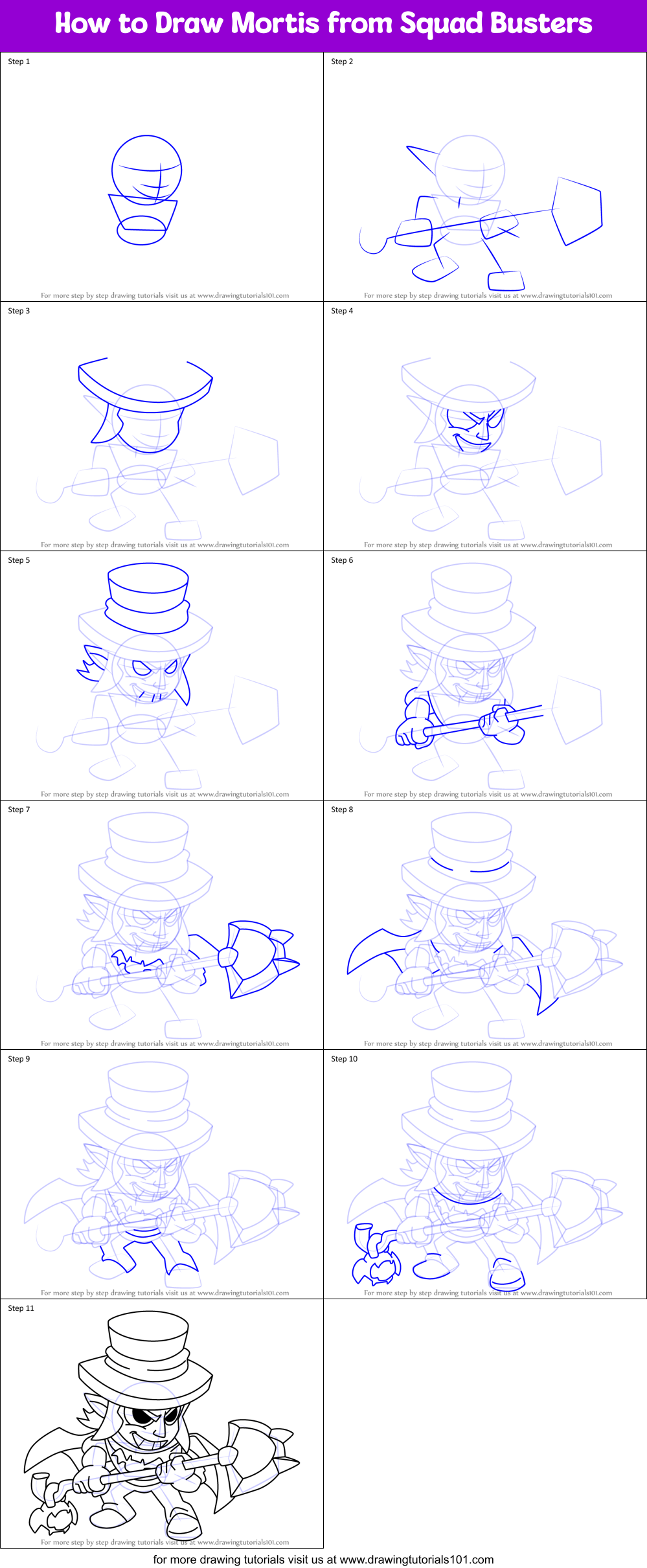 How to Draw Mortis from Squad Busters (Squad Busters) Step by Step ...