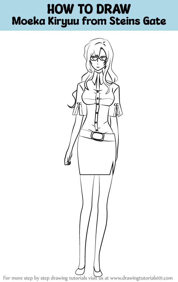 How to Draw Moeka Kiryuu from Steins Gate (Steins;Gate) Step by Step ...