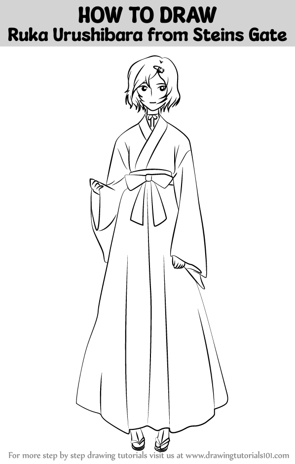 How to Draw Ruka Urushibara from Steins Gate (Steins;Gate) Step by Step ...