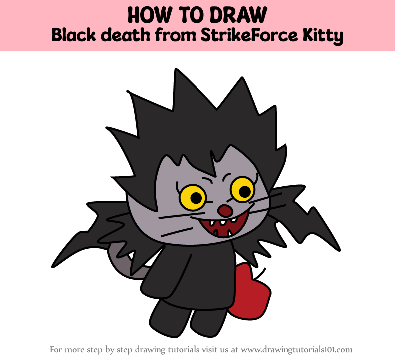 How to Draw Black death from StrikeForce Kitty (StrikeForce Kitty) Step ...