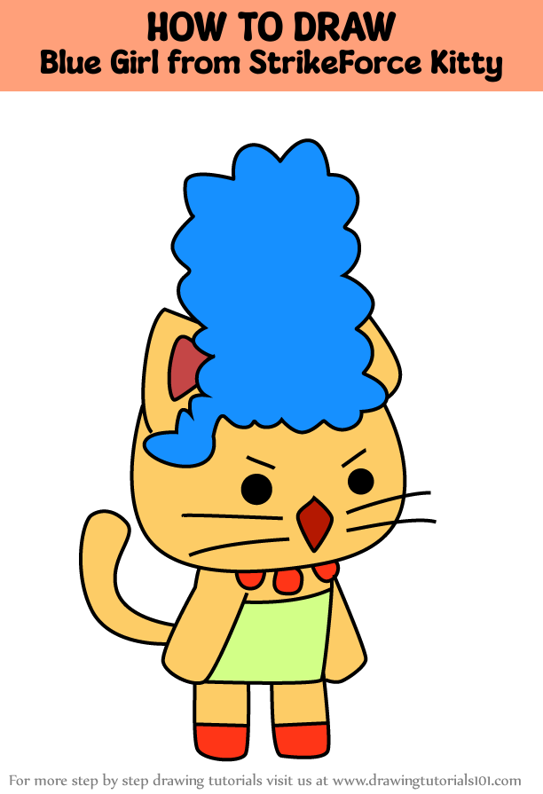 How to Draw Blue Girl from StrikeForce Kitty (StrikeForce Kitty) Step ...
