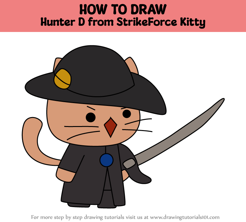 How to Draw Hunter D from StrikeForce Kitty (StrikeForce Kitty) Step by ...