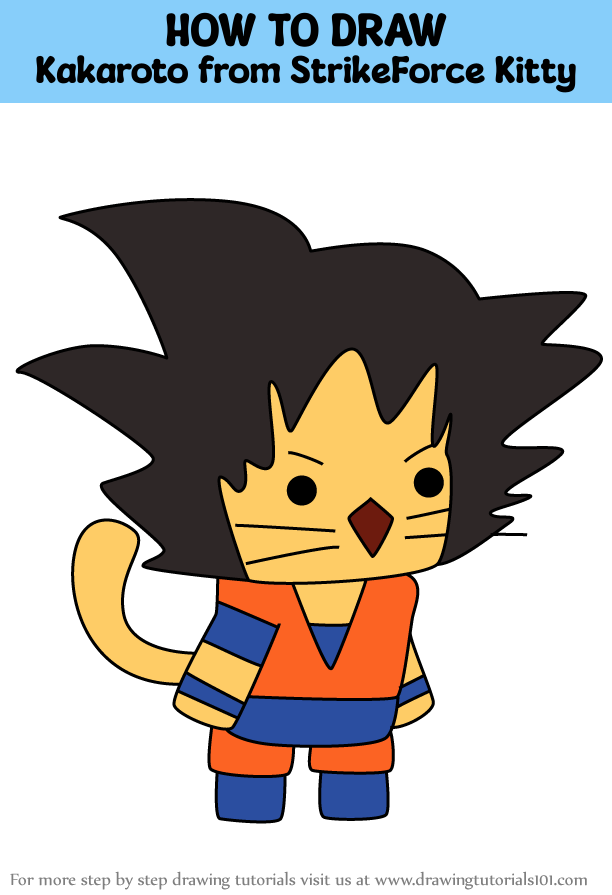 How to Draw Kakaroto from StrikeForce Kitty (StrikeForce Kitty) Step by ...