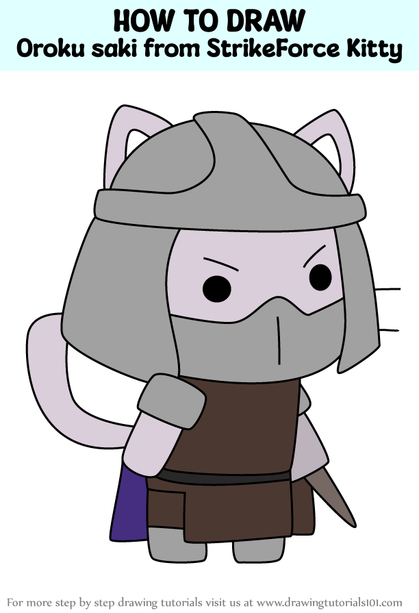 How to Draw Oroku saki from StrikeForce Kitty (StrikeForce Kitty) Step ...