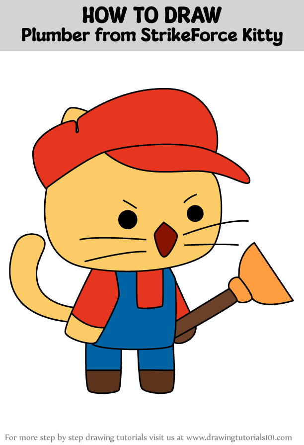 How to Draw Plumber from StrikeForce Kitty (StrikeForce Kitty) Step by ...