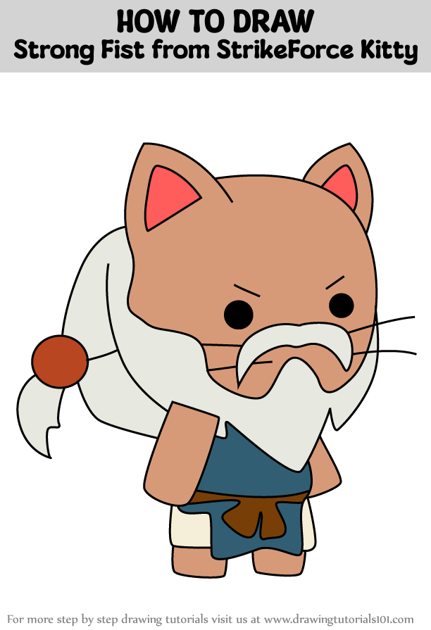 How to Draw Strong Fist from StrikeForce Kitty (StrikeForce Kitty) Step ...