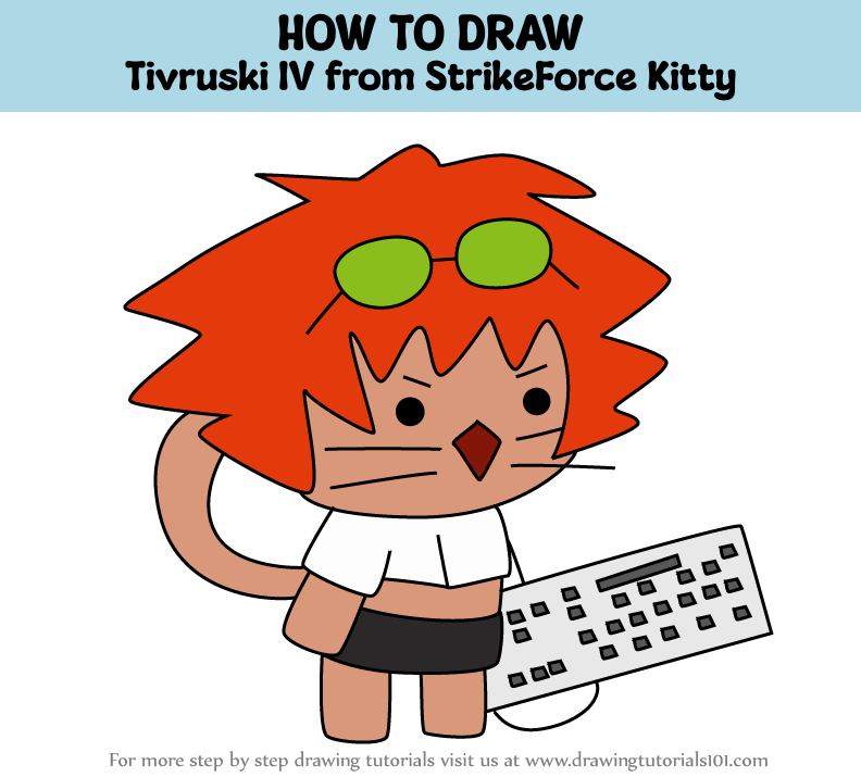 How to Draw Tivruski IV from StrikeForce Kitty (StrikeForce Kitty) Step ...