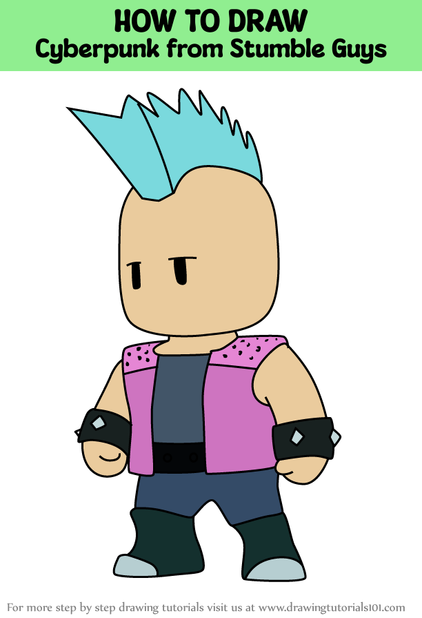 How to Draw Cyberpunk from Stumble Guys (Stumble Guys) Step by Step ...
