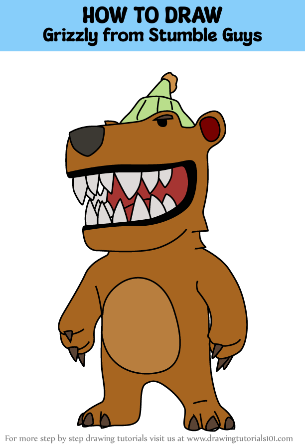 How to Draw Grizzly from Stumble Guys (Stumble Guys) Step by Step ...