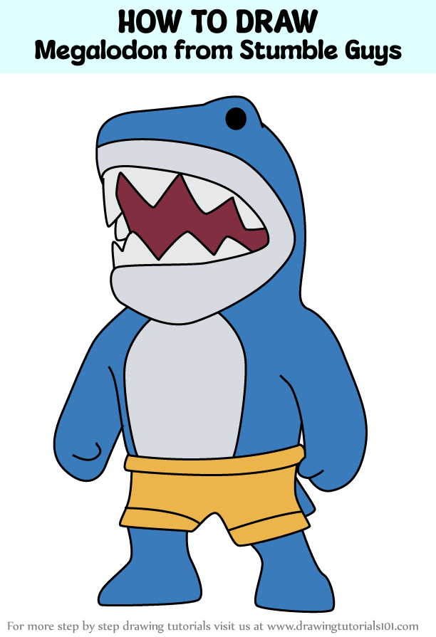 How to Draw Megalodon from Stumble Guys (Stumble Guys) Step by Step ...
