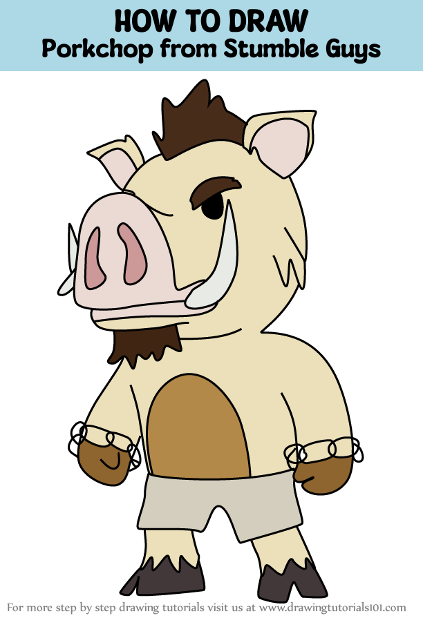 How to Draw Porkchop from Stumble Guys (Stumble Guys) Step by Step ...