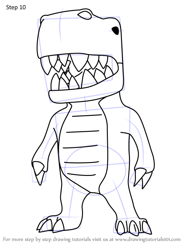 How to Draw T-Rex from Stumble Guys (Stumble Guys) Step by Step ...