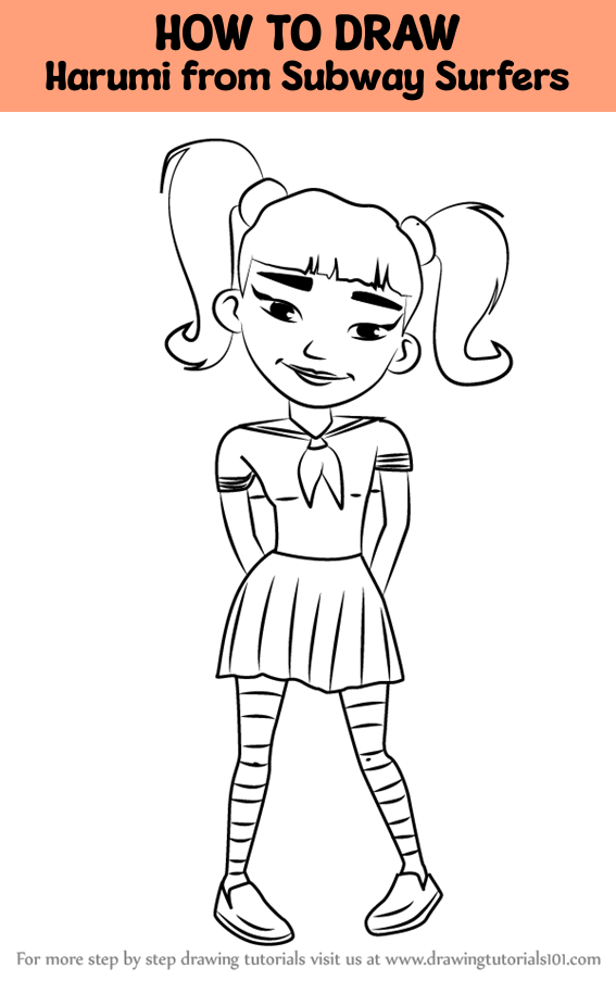 How to Draw Harumi from Subway Surfers (Subway Surfers) Step by Step ...