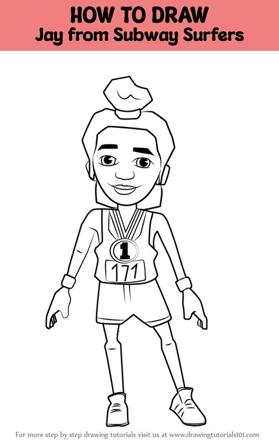 How to Draw Jay from Subway Surfers (Subway Surfers) Step by Step ...