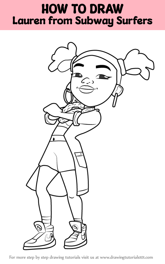 How to Draw Lauren from Subway Surfers (Subway Surfers) Step by Step ...