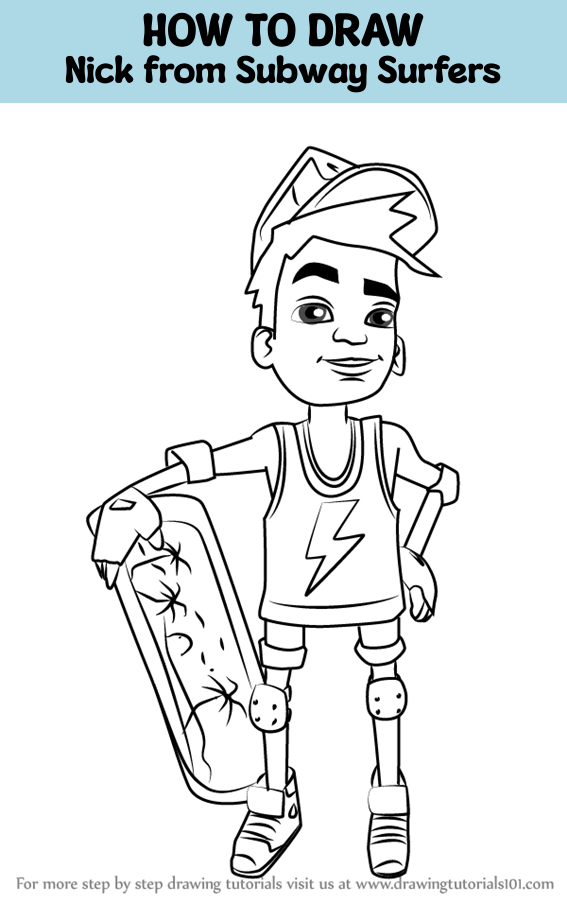 How to Draw Nick from Subway Surfers (Subway Surfers) Step by Step ...