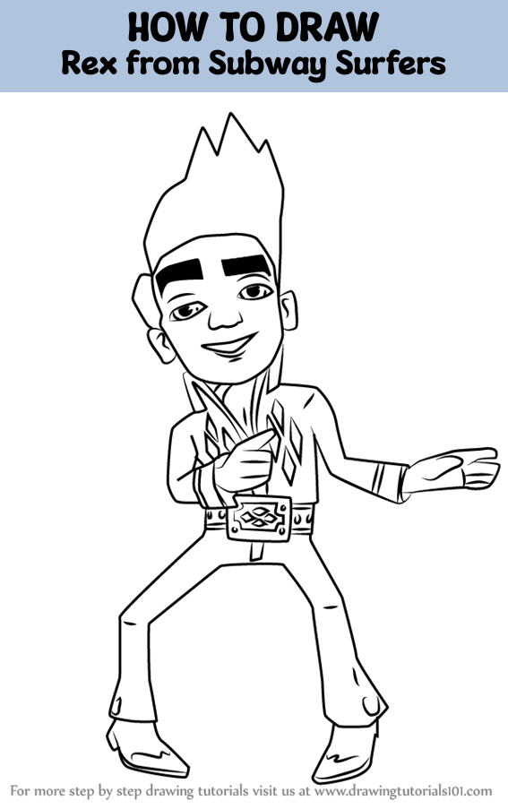 How to Draw Rex from Subway Surfers (Subway Surfers) Step by Step ...