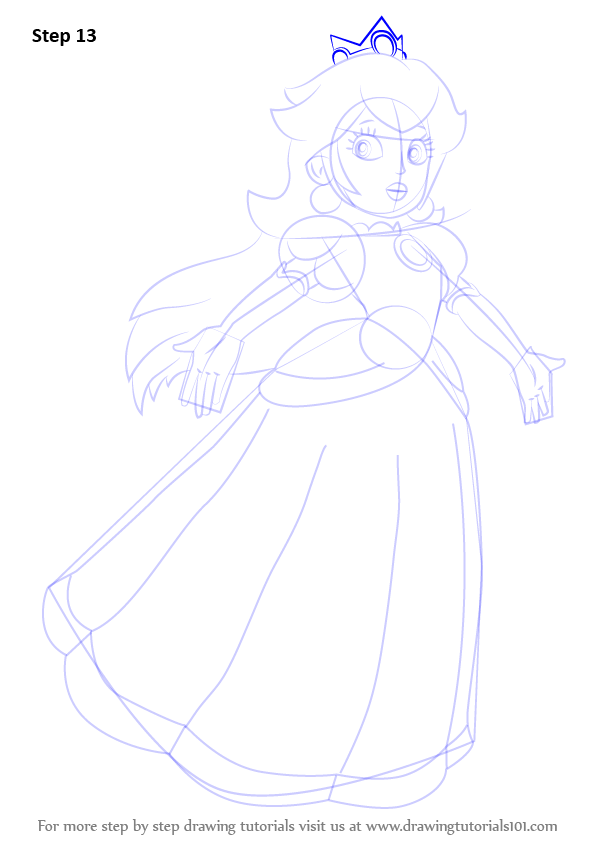 How to Draw Princess Peach from Super Mario (Super Mario) Step by Step ...
