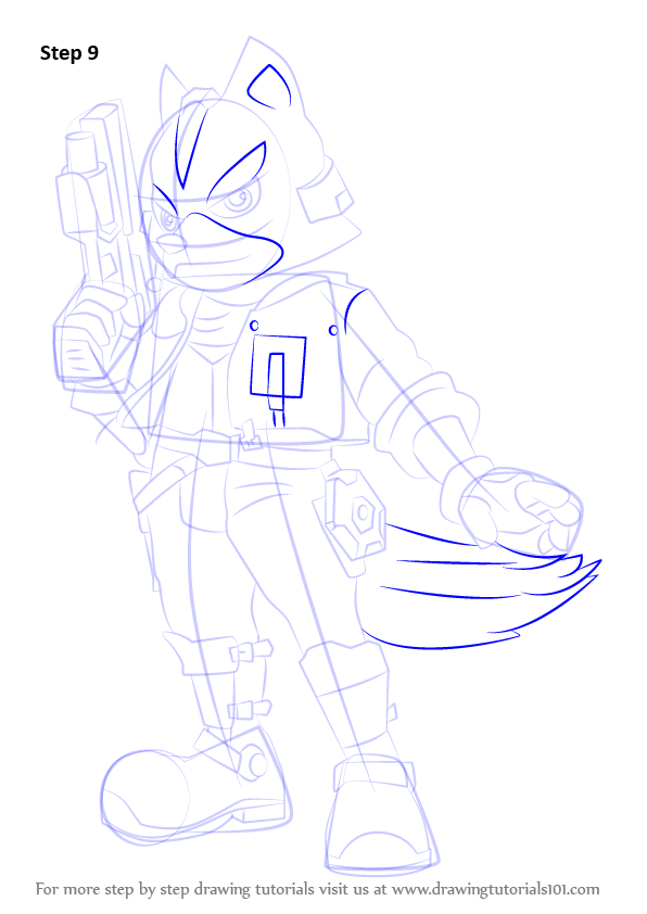 How to Draw Fox from Super Smash Bros (Super Smash Bros.) Step by Step | DrawingTutorials101.com