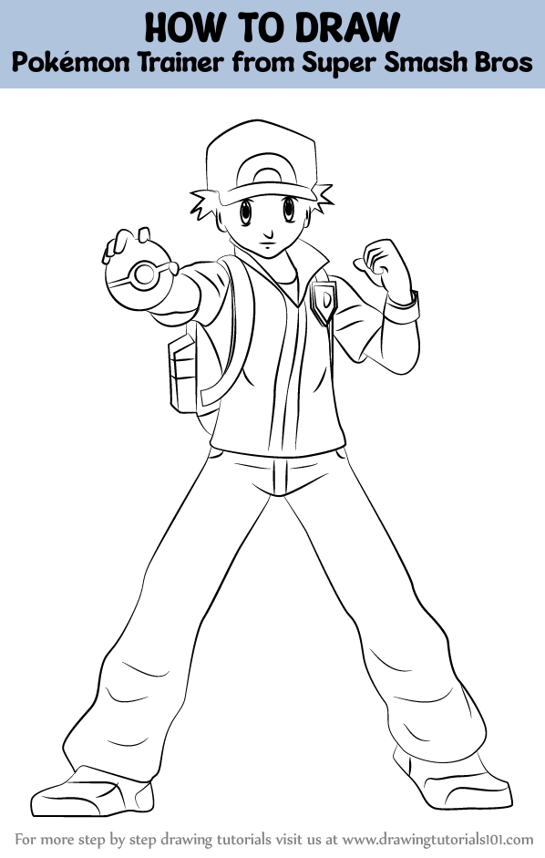 How to Draw Pokémon Trainer from Super Smash Bros (Super Smash Bros ...